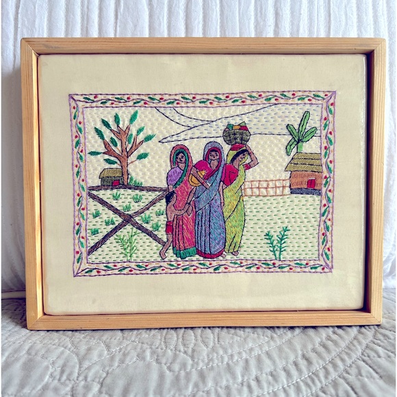 Hand Crafted | Art | Nakshi Kantha Bengali Silk Embroidery Ladies Of ...